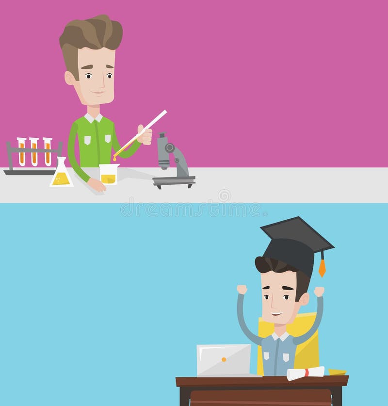 Two Educational Banners with Space for Text. Stock Vector ...