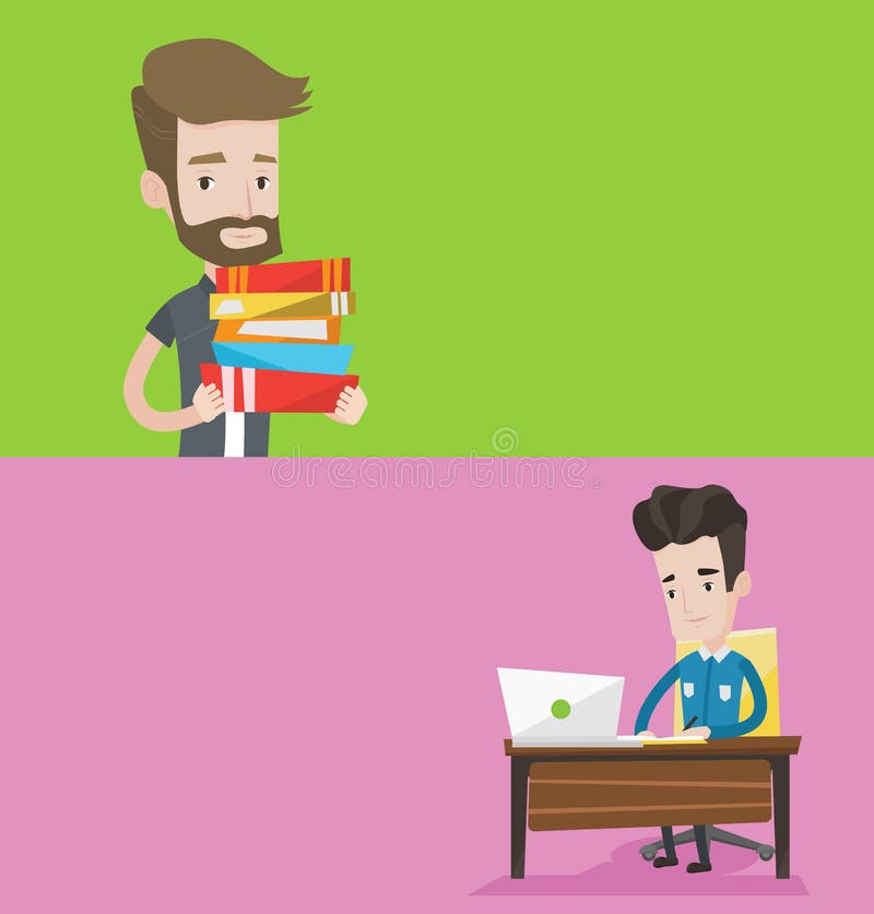 Two Educational Banners with Space for Text. Stock Vector ...