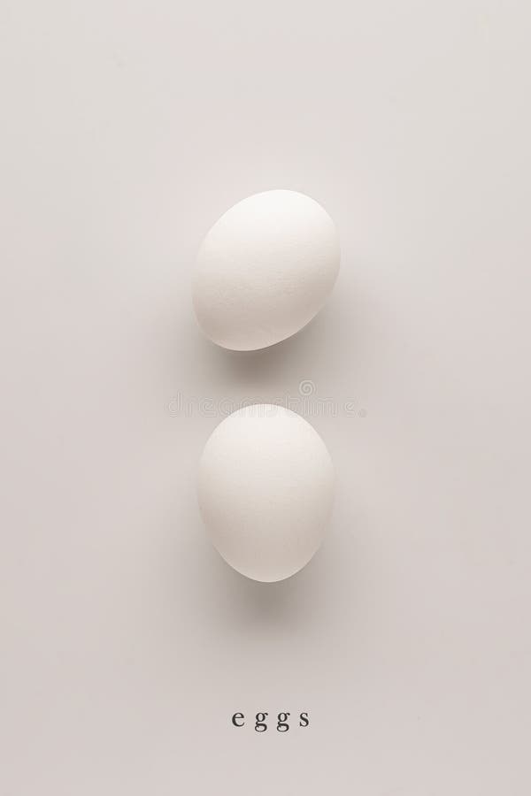 Two Eggs in a Shell on a White Background. Graphic Photo for Interior ...