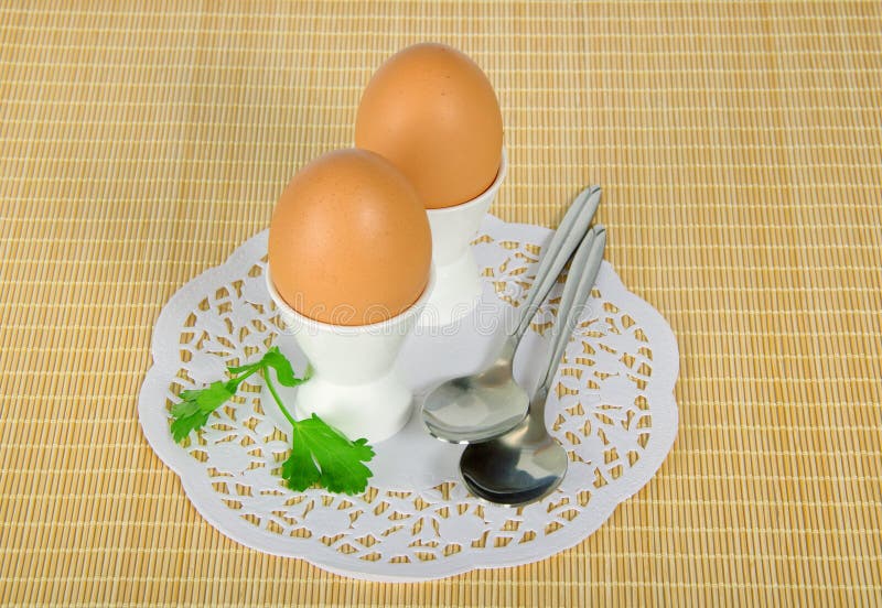 Boiled egg in a support stock photo. Image of breakfast - 35373900