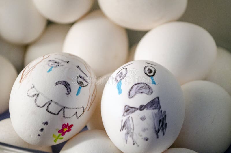 Two eggs weeping stock image. Image of cartoons, chicken - 76541245