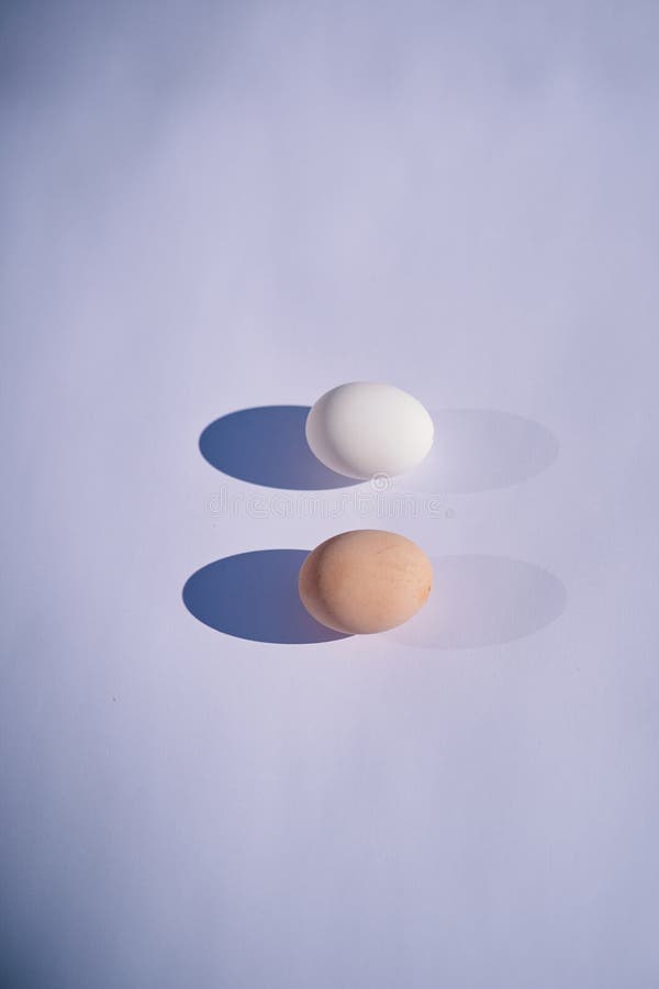 Two Eggs, White Egg and Brown Egg Stock Image - Image of healthy ...