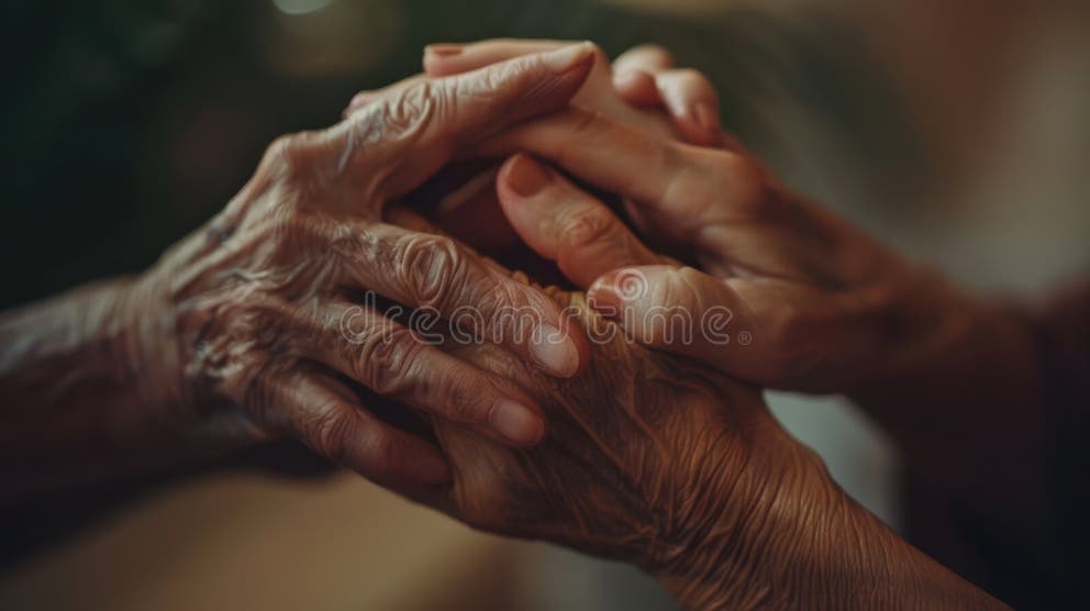 The Elderly Holding Hands.AI Generated Image Stock Image - Image of ...