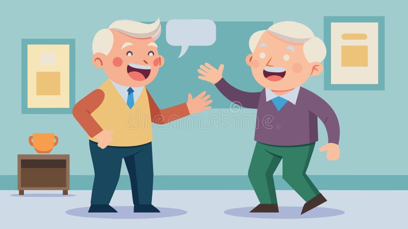 Two Elderly Men Playfully Bantering Back and Forth in a Foreign Tongue ...
