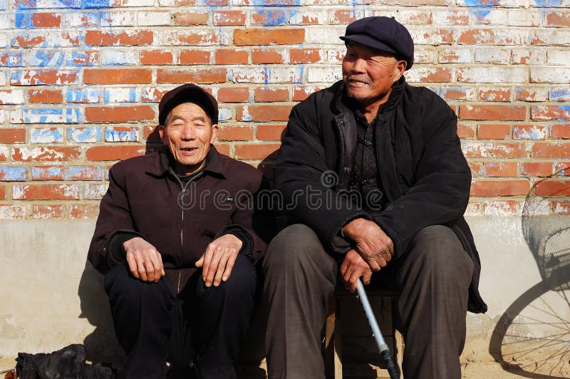 The two elderly people editorial stock image. Image of brick - 25464509