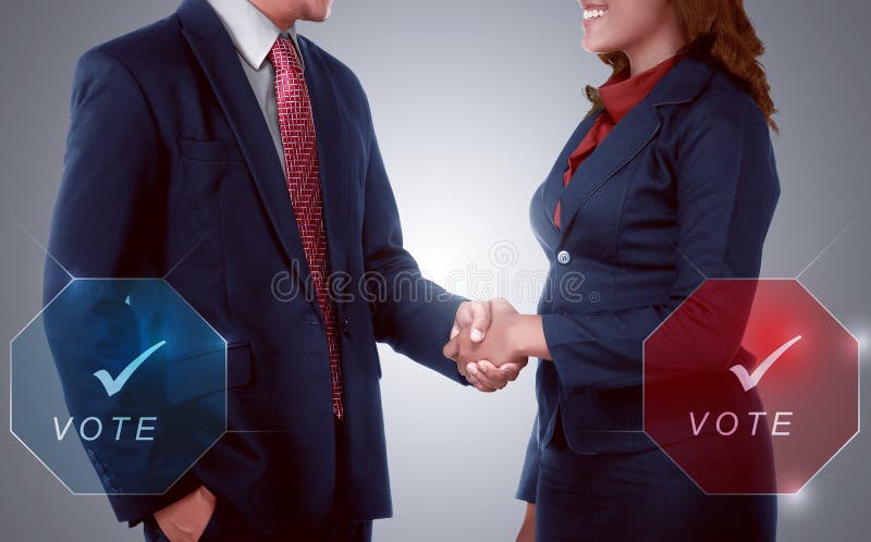 Two Election Candidates Handshake Stock Image - Image of political ...