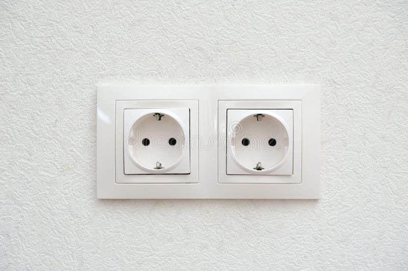 Two Electrical Sockets Paired on the Wall Stock Photo - Image of socket ...