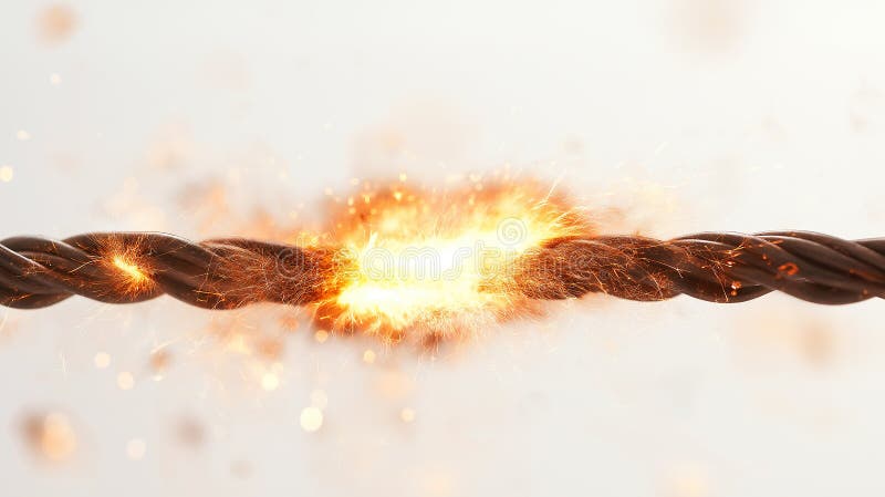 Two Electrical Wires with Electrical Arc Powering through.Electric ...