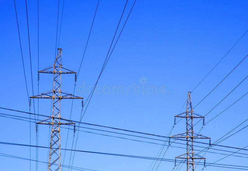 Two electricity pylons stock photo. Image of structure - 15975170