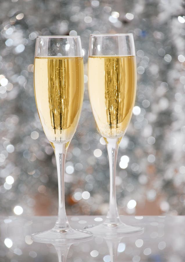 Two Elegant Champagne Glasses Stock Photo - Image of couple, date: 17068984