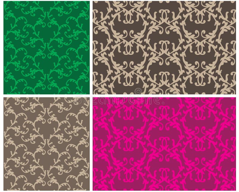 Two Elegant Seamless Patterns Stock Vector - Illustration of decoration ...