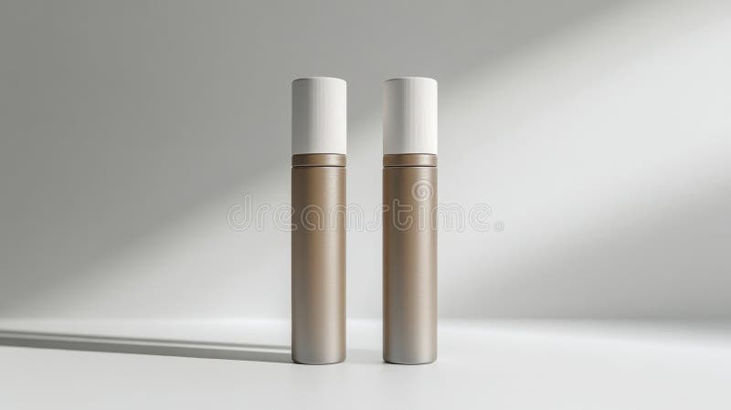 Two Elegantly Designed Cosmetic Containers in Minimalist Setting Stock ...