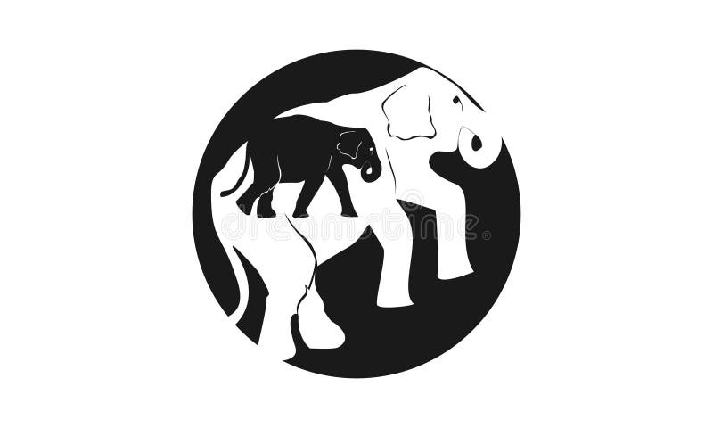 Two Elephant Silhouette Creative Design Vector Stock Vector ...