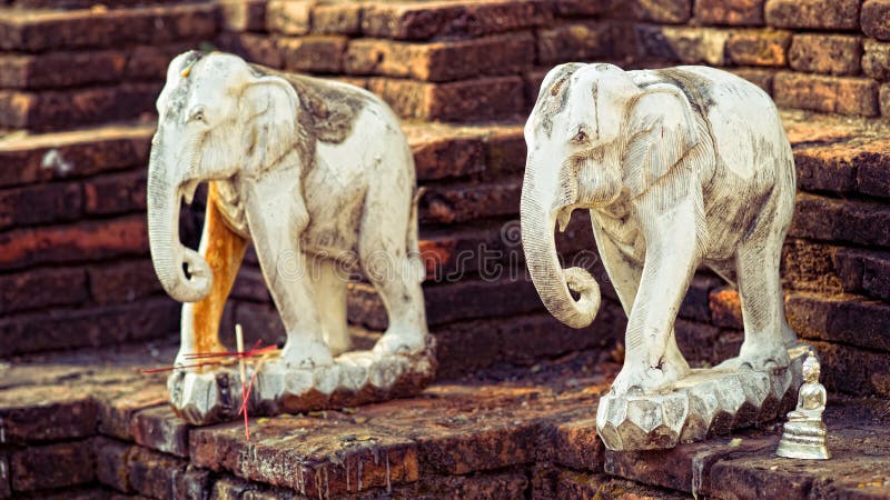 Two elephants stock image. Image of culture, wall, ancient - 25108069