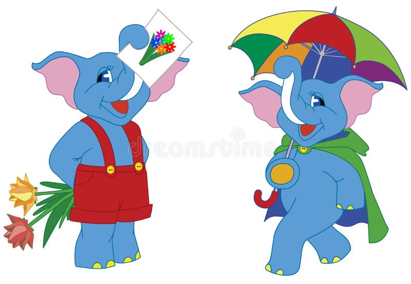 Two elephants stock vector. Illustration of vector, happiness - 8848482