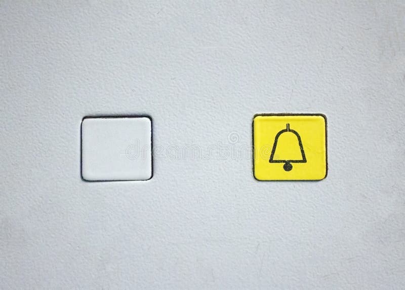 Two Elevator Buttons: an Empty and a Yellow Emergency Button To Rescue ...