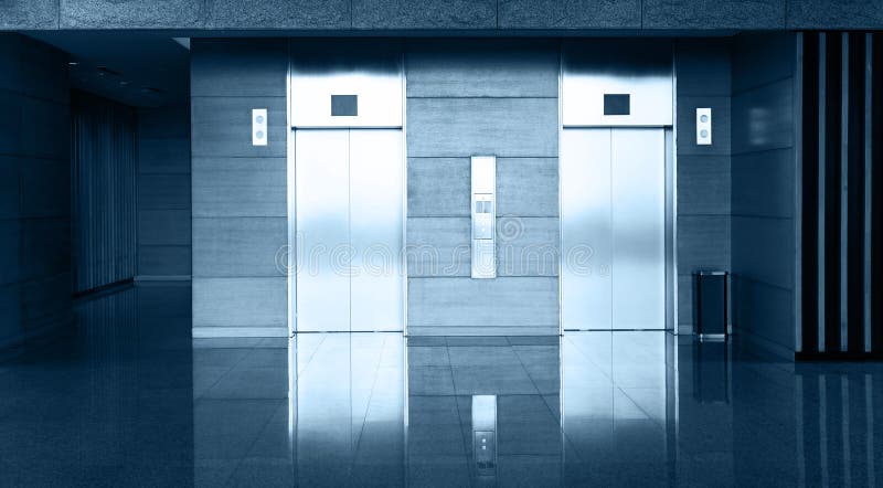 Two elevator doors stock image. Image of hotel, lift - 288261619