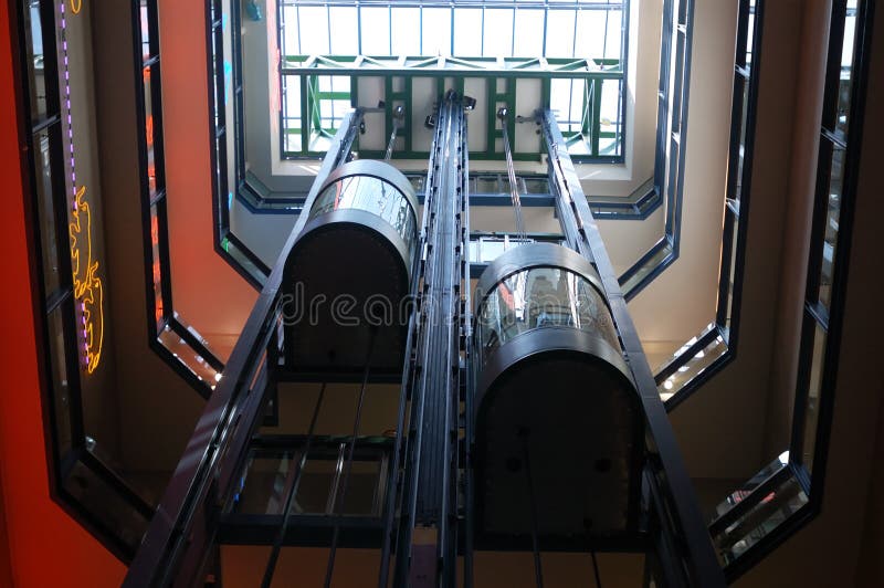 Two elevators stock image. Image of reflection, passenger - 14133883