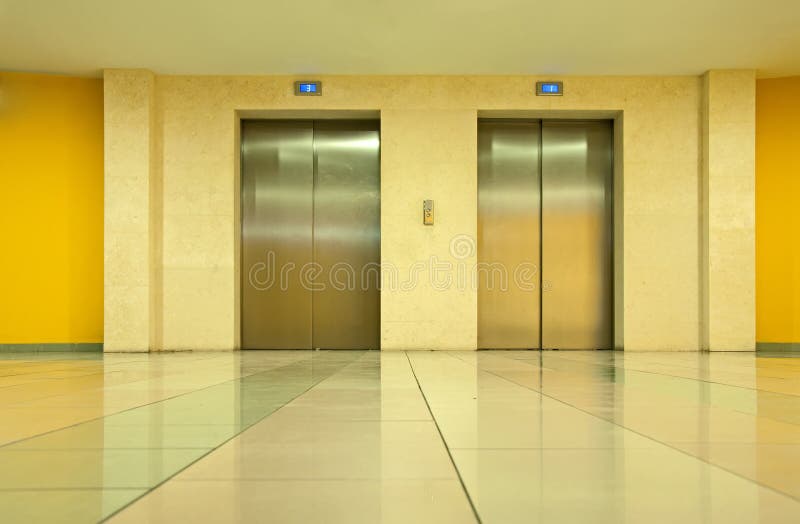 Two elevators stock photo. Image of star, business, inox - 20049418