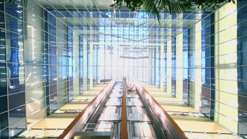 Two Elevators Move at Multilevel Building with Stock Footage - Video of ...