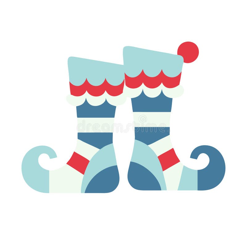 Two Elf S Feet with Red and Blue Stripes on Them Stock Illustration ...