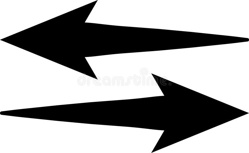 Two Elongated Black Arrows are Pointing in Opposite Directions ...