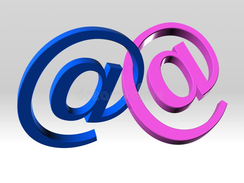 Two email symbol linked stock illustration. Illustration of internet ...