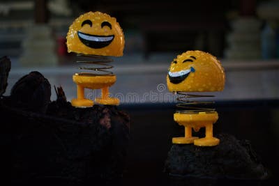 Two emoticons, smiling on stock photo. Image of figurine - 228347156