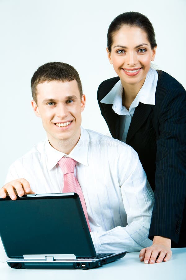 Two employees stock image. Image of smiling, caucasian - 5038465
