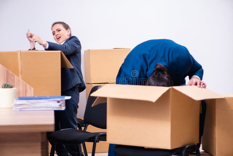 The Two Employees Being Fired from Their Work Stock Image - Image of ...