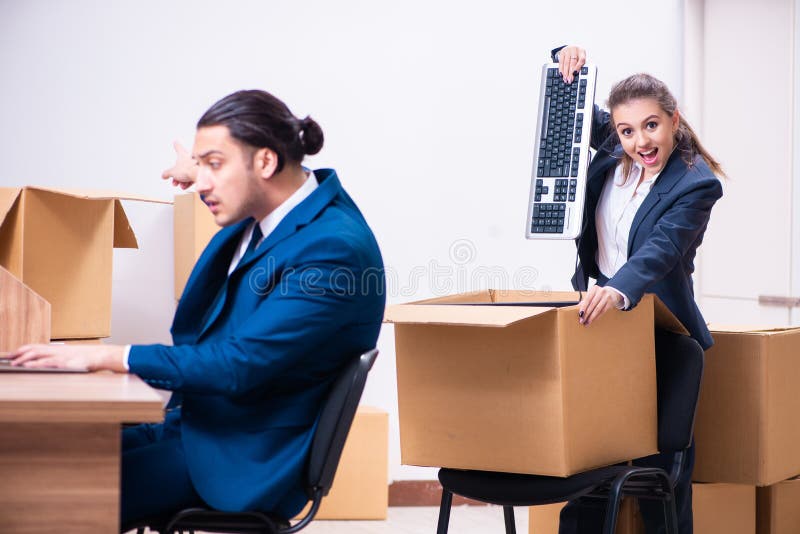 The Two Employees Being Fired from Their Work Stock Photo - Image of ...