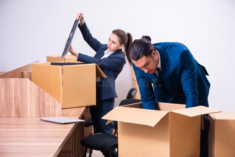 The Two Employees Being Fired from Their Work Stock Image - Image of ...