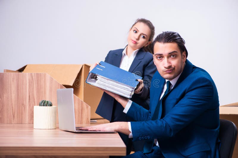 Two Employees Being Fired from Their Work Stock Photo - Image of crisis ...