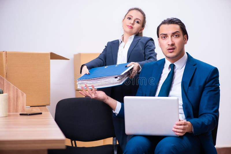 Two Employees Being Fired from Their Work Stock Photo - Image of ...
