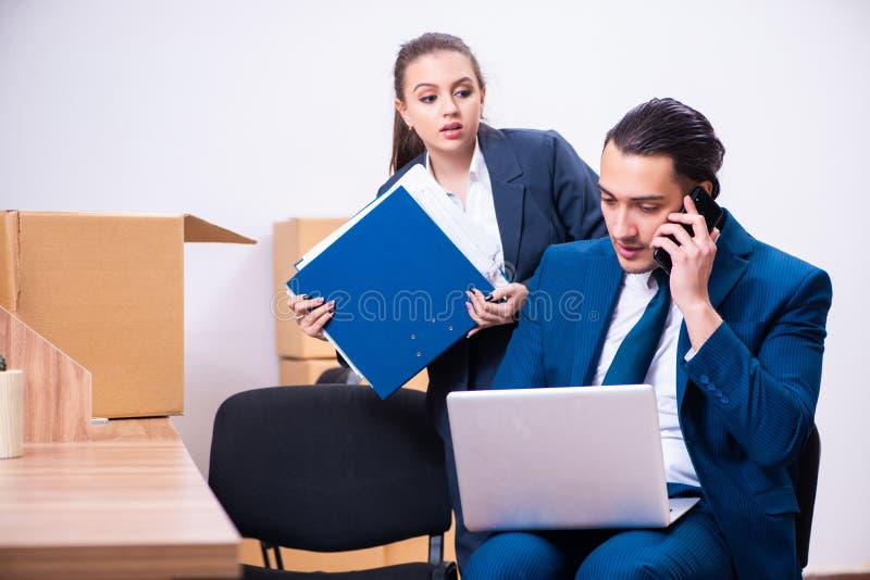 Two Employees Being Fired from Their Work Stock Image - Image of ...