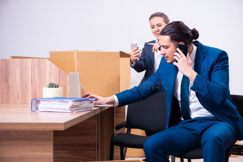 Two Employees Being Fired from Their Work Stock Photo - Image of office ...