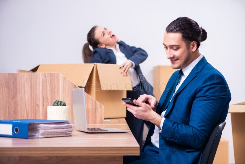 Two Employees Being Fired from Their Work Stock Image - Image of ...