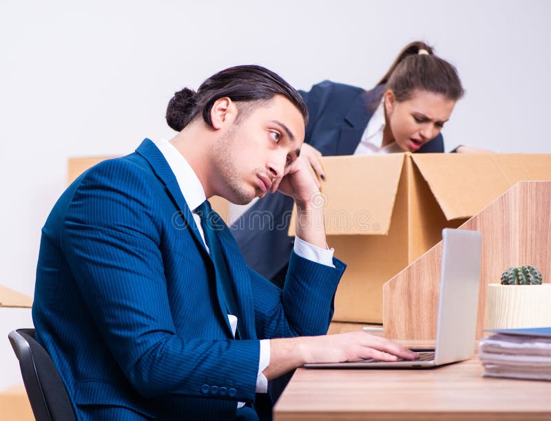 Two Employees Being Fired from Their Work Stock Image - Image of ...