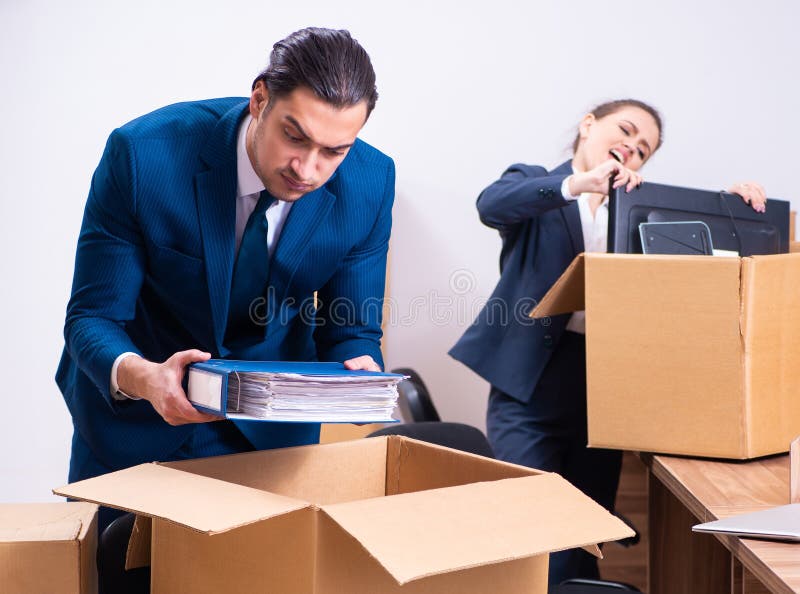 Two Employees Being Fired from Their Work Stock Image - Image of ...