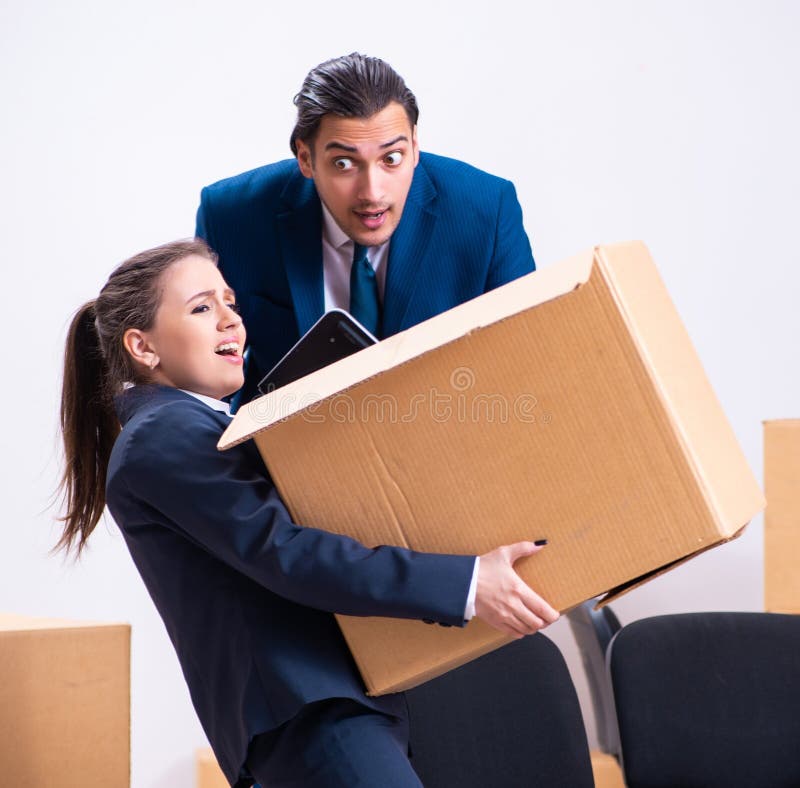 Two Employees Being Fired from Their Work Stock Image - Image of ...