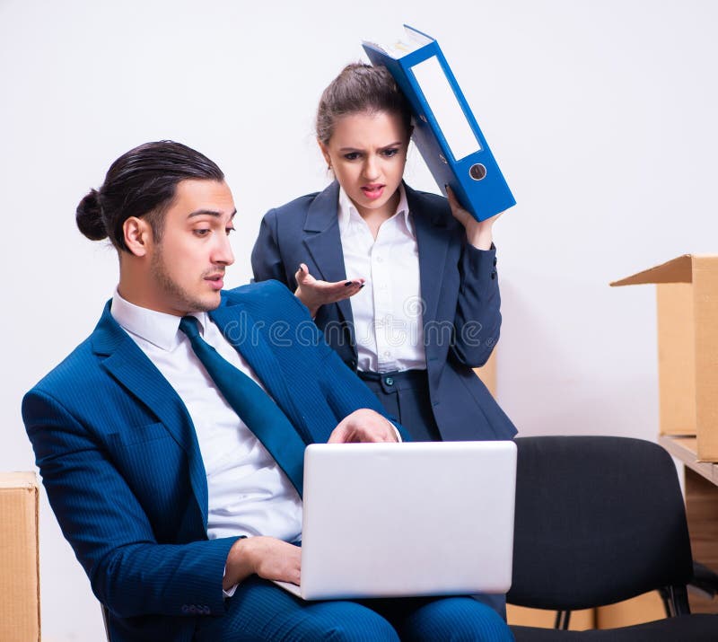 Two Employees Being Fired from Their Work Stock Image - Image of ...