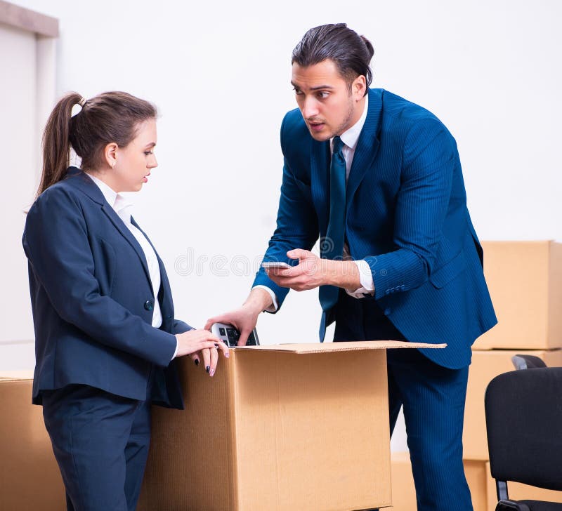 Two Employees Being Fired from Their Work Stock Image - Image of layoff ...