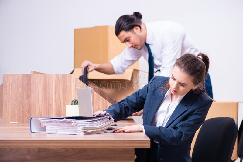 The Two Employees Being Fired from Their Work Stock Image - Image of ...
