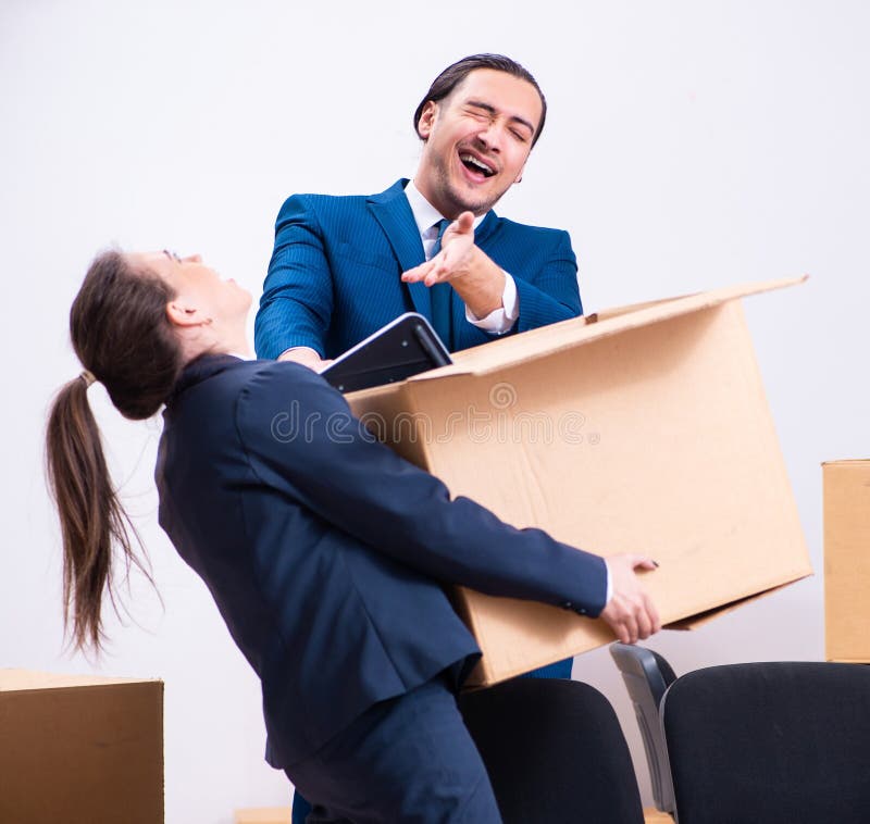 Two Employees Being Fired from Their Work Stock Photo - Image of boss ...