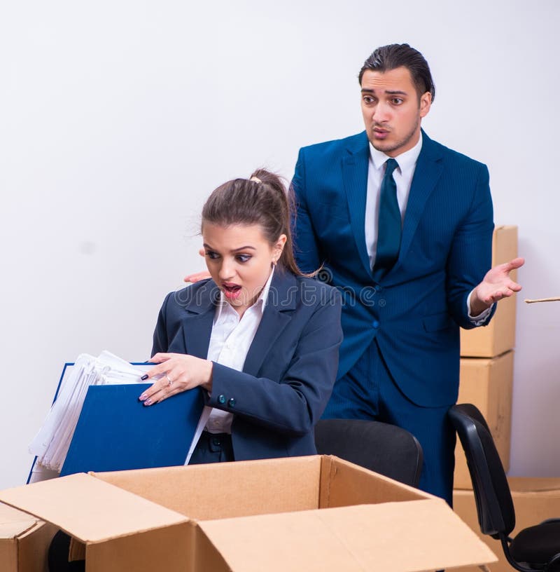 Two Employees Being Fired from Their Work Stock Photo - Image of ...