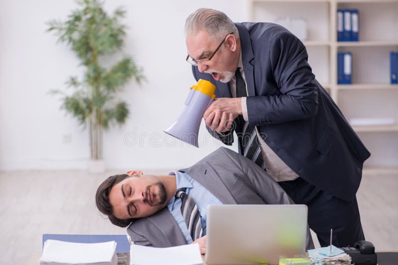 Two Male Employees in Bullying Concept Stock Image - Image of missing ...