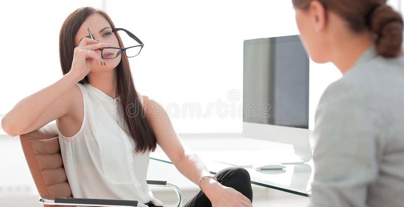 Two Employees Discussing a New Project Stock Photo - Image of employee ...