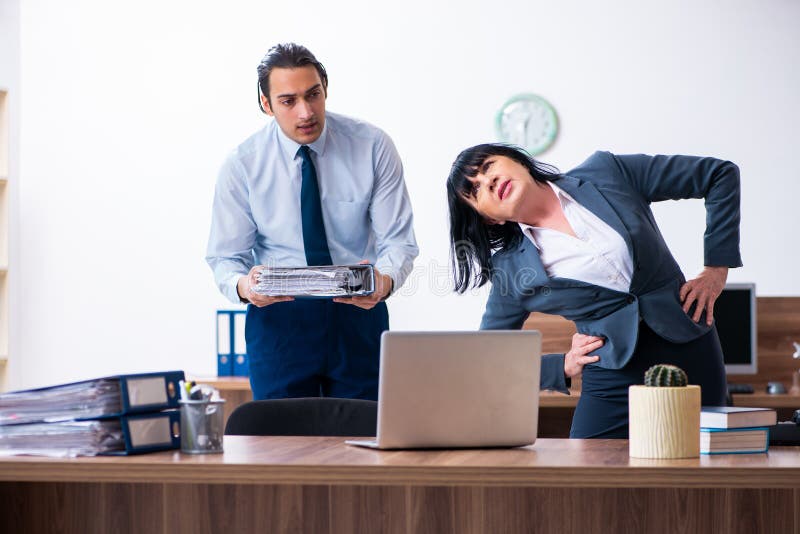 Two Employees Doing Sport Exercises in the Office Stock Image - Image ...