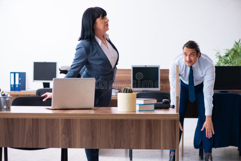 Two Employees Doing Sport Exercises in the Office Stock Photo - Image ...