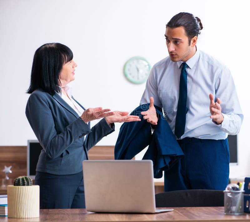 Two Employees Doing Sport Exercises in the Office Stock Photo - Image ...